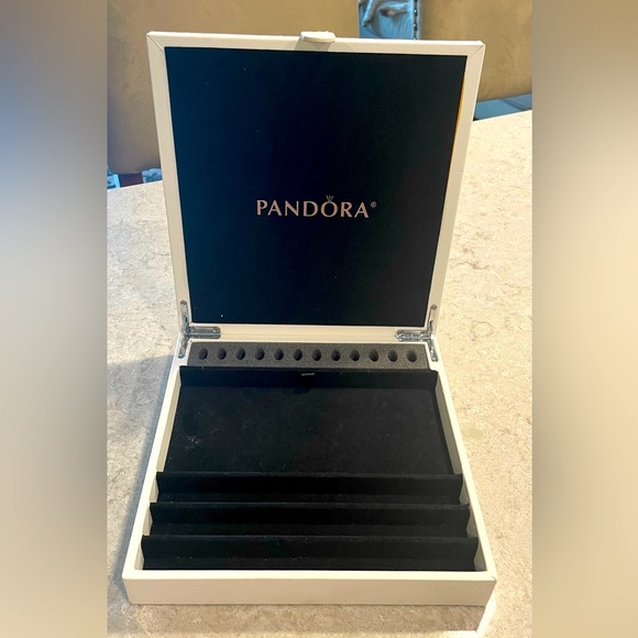 Pandora | Jewelry | Pandora Jewelry Bead Box White Leather Type With ...